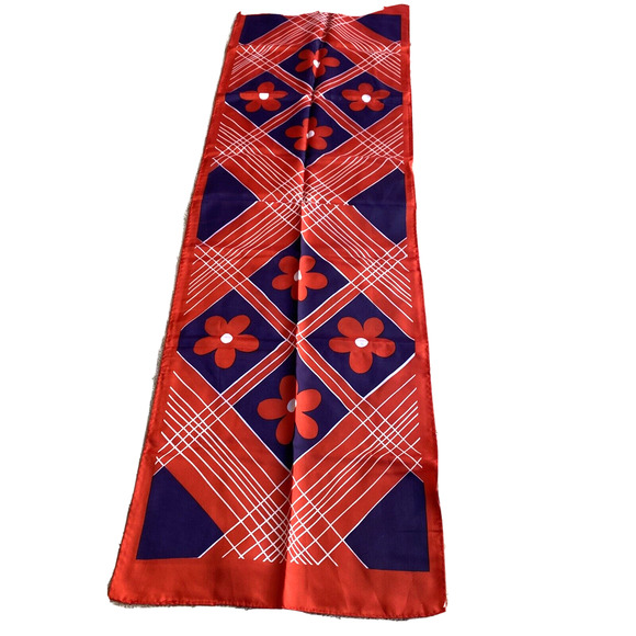 Vintage | Accessories | Vintage Red White And Blue Mod Flower Power ...